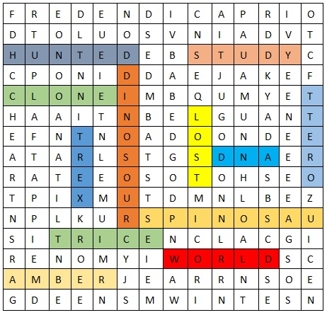 Free Printable Word Search 'Jurassic Park Puzzle' Worksheet
