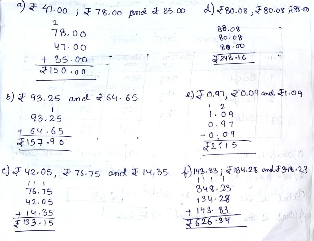 DAV Class 3 Maths Solution Chapter 7 Money